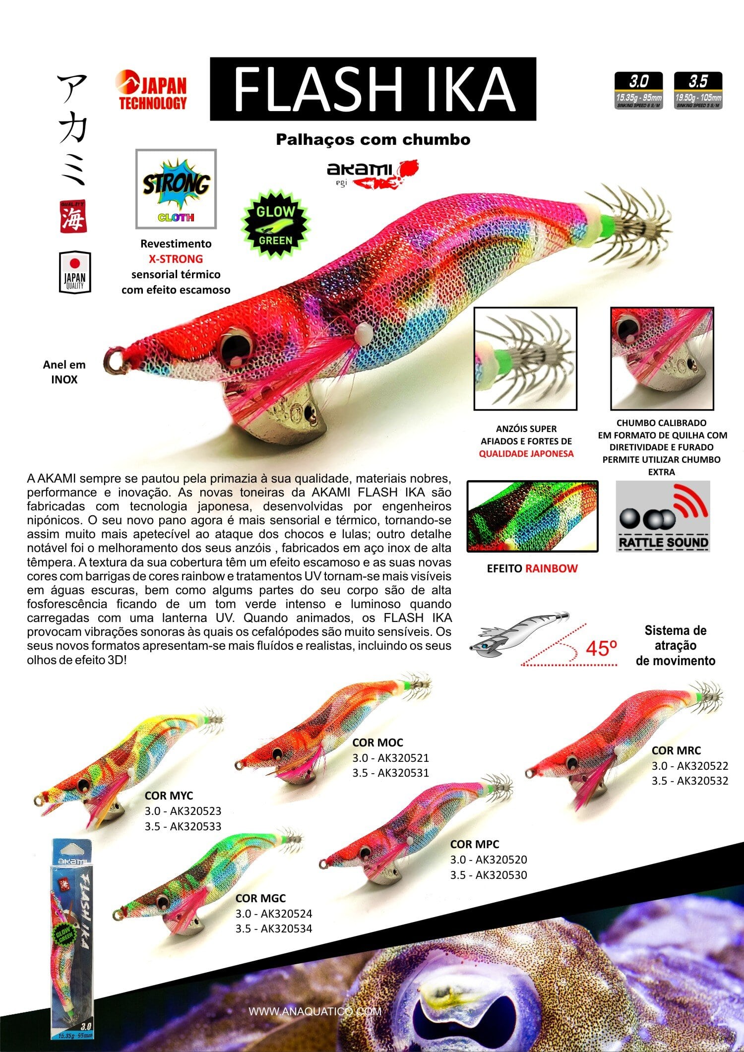 Toneira afundante : FLASH IKA AKAMI 3.0/ 15,35GR - COR MOC