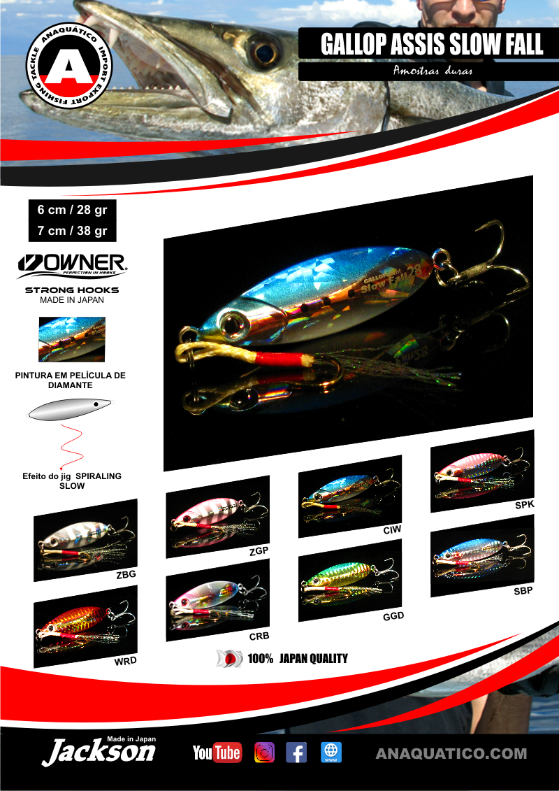 ZAGAIS PARA JIGGING : ZAGAIA JACKSON GALLOP ASSIST SLOW FALL 7 CM ...