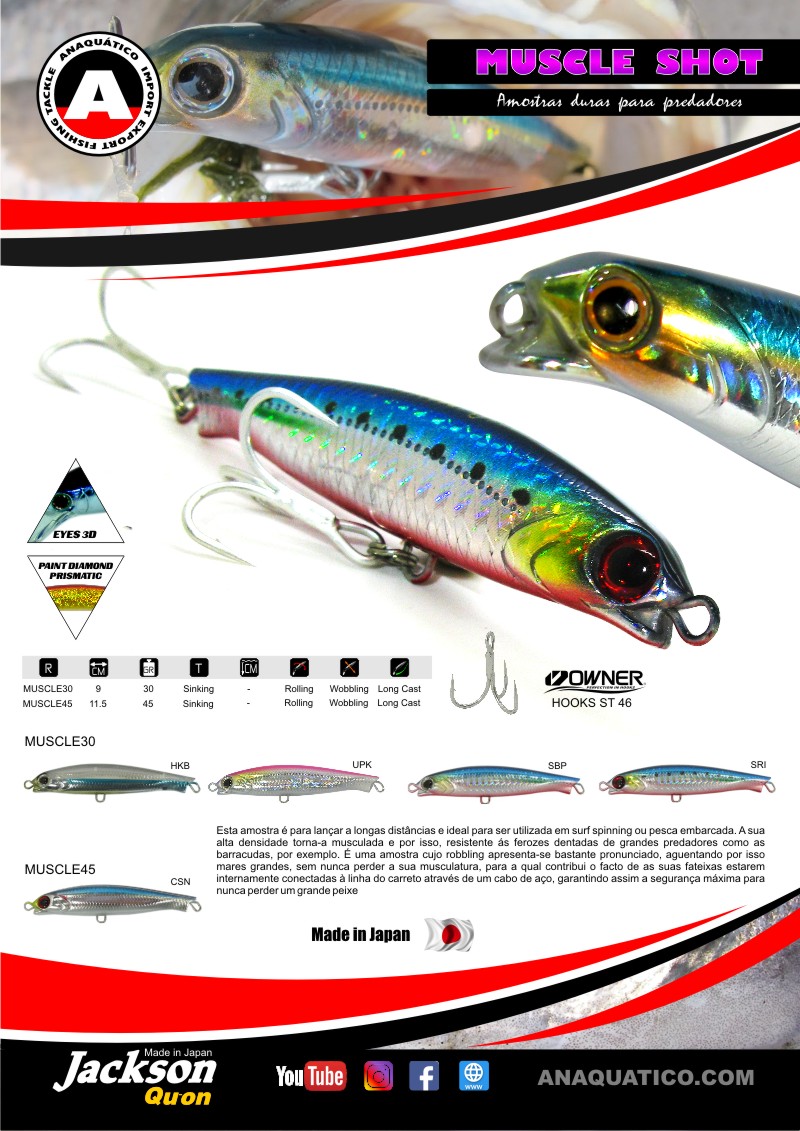 AMOSTRAS DURAS : AMOSTRA JACKSON MUSCLE SHOT 9CM / 30GR AFUNDANTE COR UPK