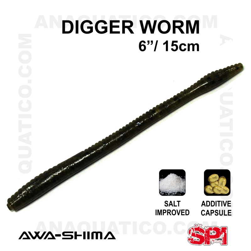 AMOSTRAS MOLES : SPI DIGGER WORM 6'' - 15CM - COR 014 - 10 PCS