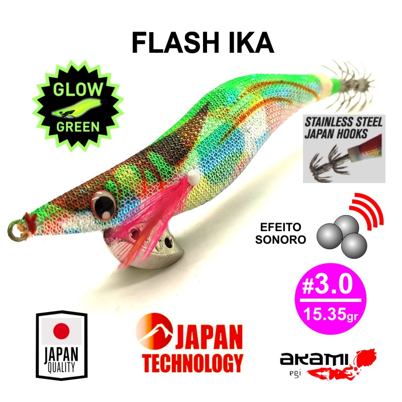 TONEIRAS / SQUID JIGS : FLASH IKA AKAMI 3.0/ 15,35GR - COR MGC