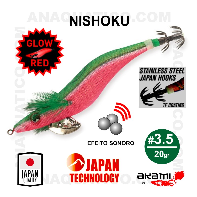 TONEIRAS / SQUID JIGS : NISHOKU AKAMI 3.5/ 20GR - COR GP