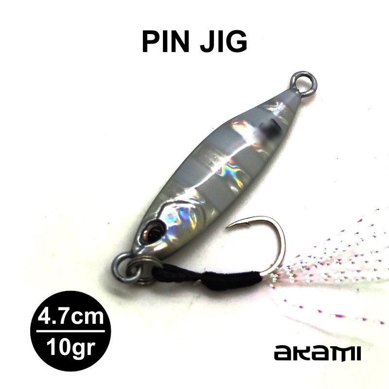 AMOSTRAS ZAGAIAS / JIGS : ZAGAIA AKAMI PIN JIG 4.7CM / 10GR COR ZEBRA GLOW