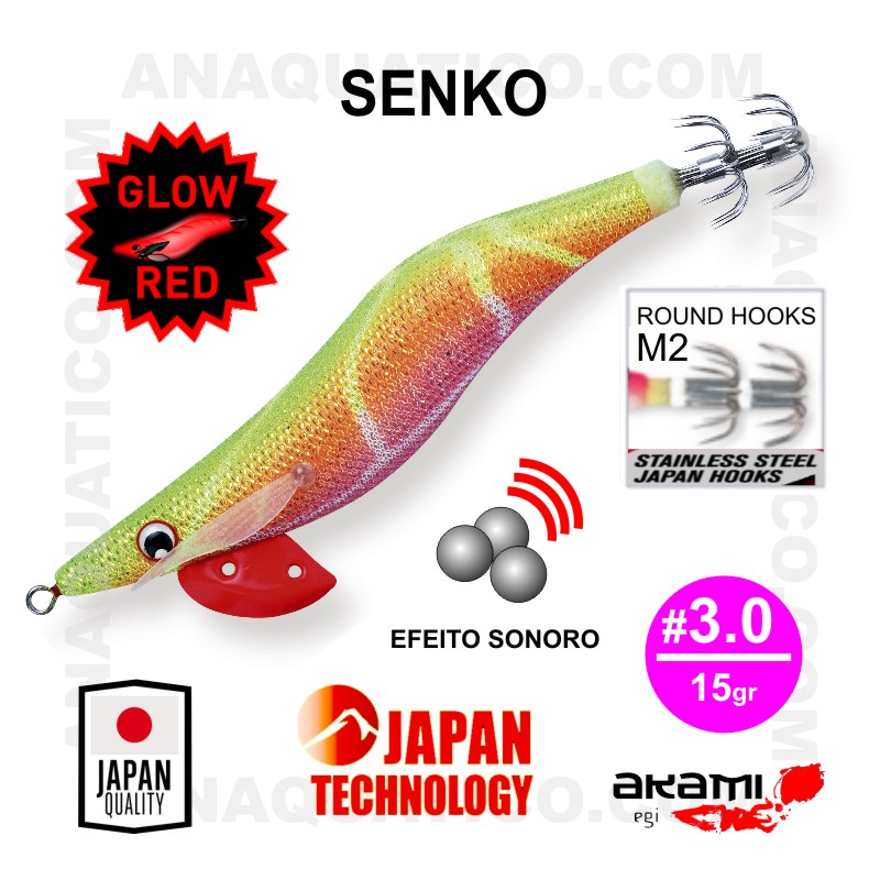 TONEIRAS / SQUID JIGS : SENKO AKAMI 3.0/ 16GR - COR SNY